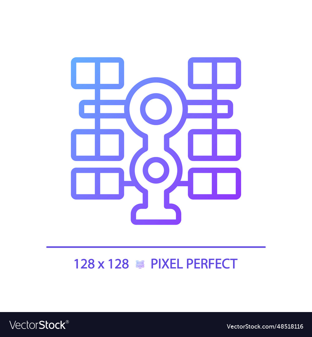 Space station pixel perfect gradient linear icon Vector Image