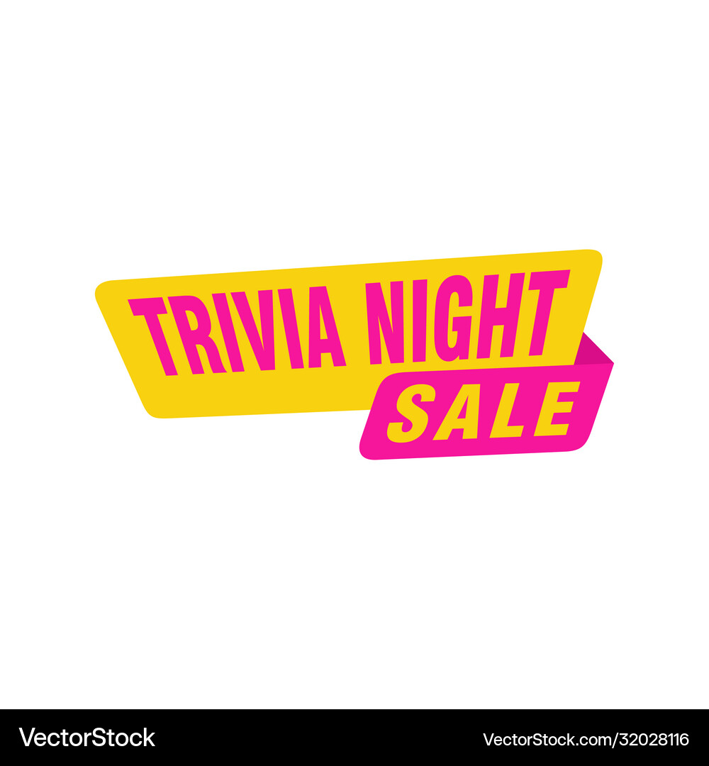 Trivia night labels banners ribbon design Vector Image