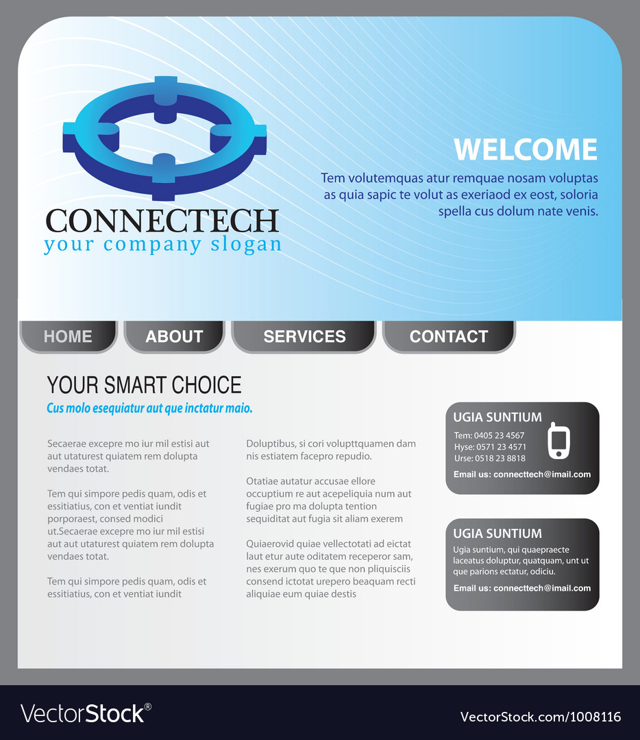 Website template Royalty Free Vector Image - VectorStock