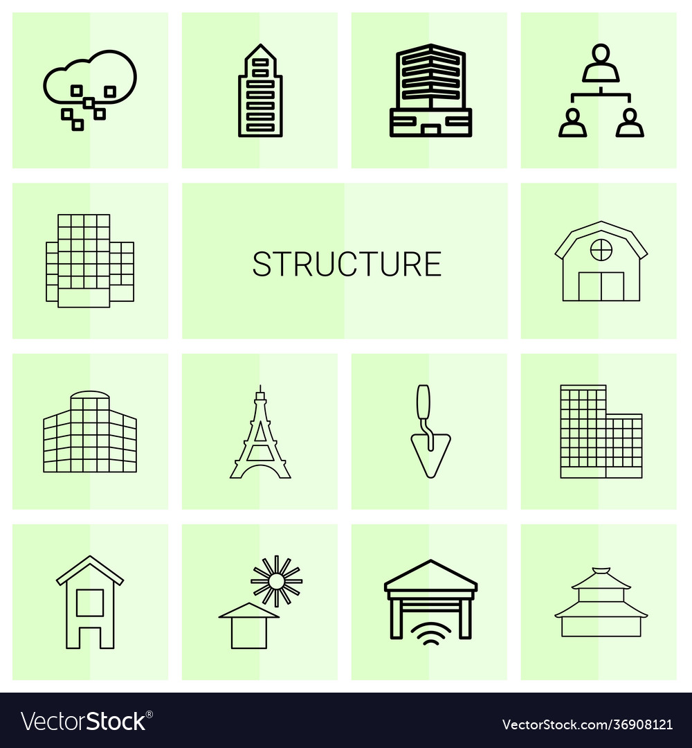 14 structure icons Royalty Free Vector Image - VectorStock