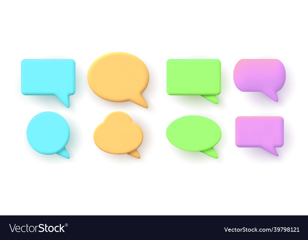 3d notification chat message or speech bubbles Vector Image