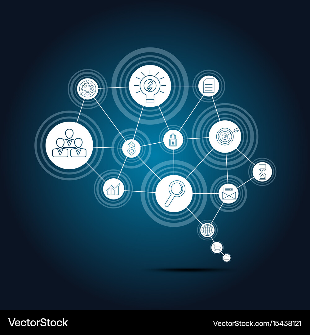 Business connection concept in form of brain Vector Image