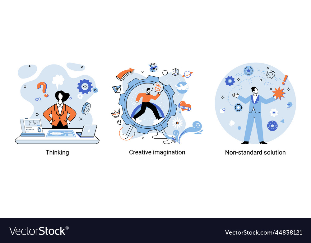 Creative thinking people different mental mindset Vector Image