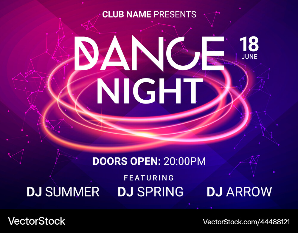 Dance music night poster background club Vector Image