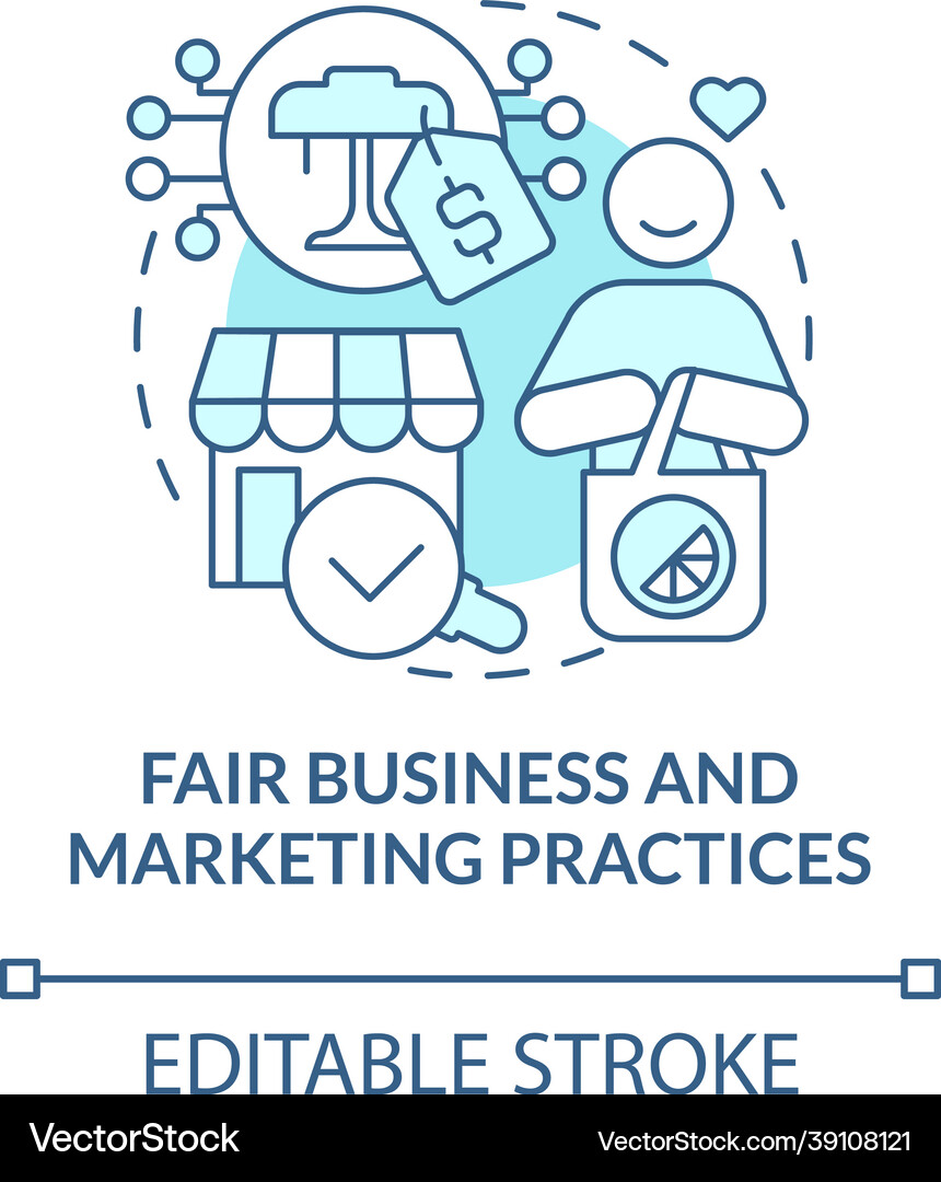 Fair business and marketing practices blue Vector Image