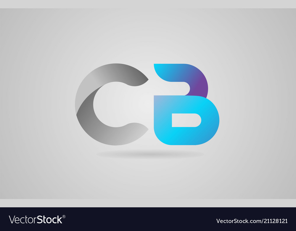 Grey blue alphabet letter cb c b logo icon design Vector Image
