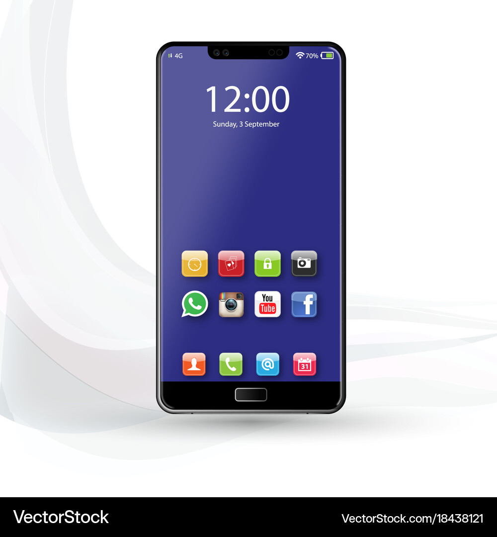 High detailed realistic smartphone Royalty Free Vector Image