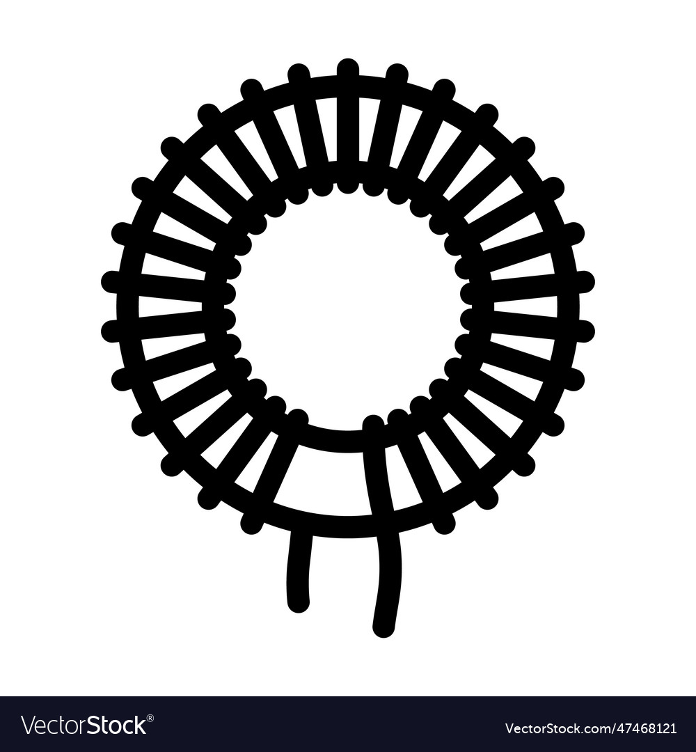 Inductor electronic component line icon Royalty Free Vector