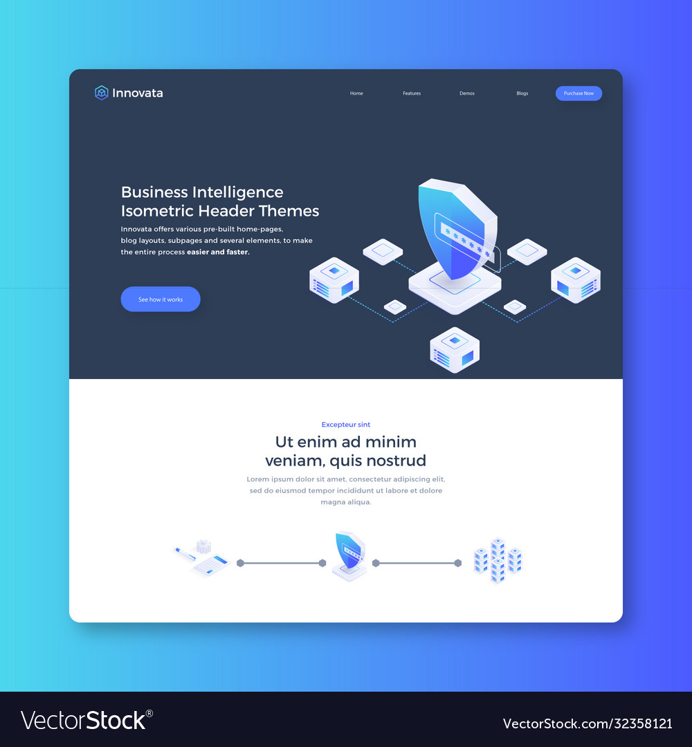 Isometric shield cloud technology networking Vector Image