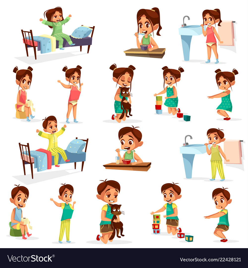 Kids Fun Activity Set Royalty Free Vector Image