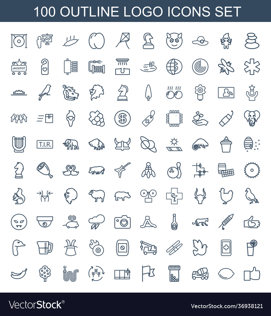 Logo icons Royalty Free Vector Image - VectorStock