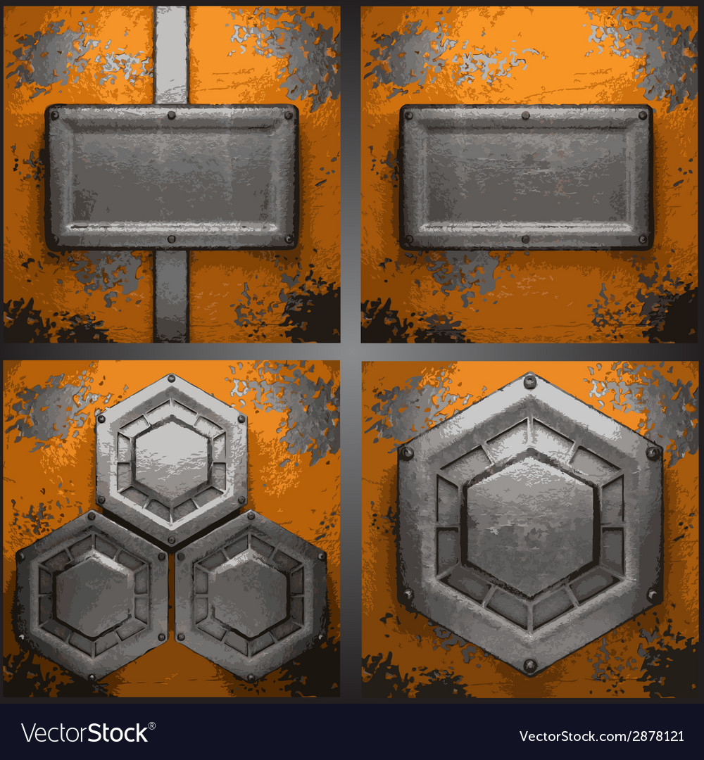 Metal background set Royalty Free Vector Image