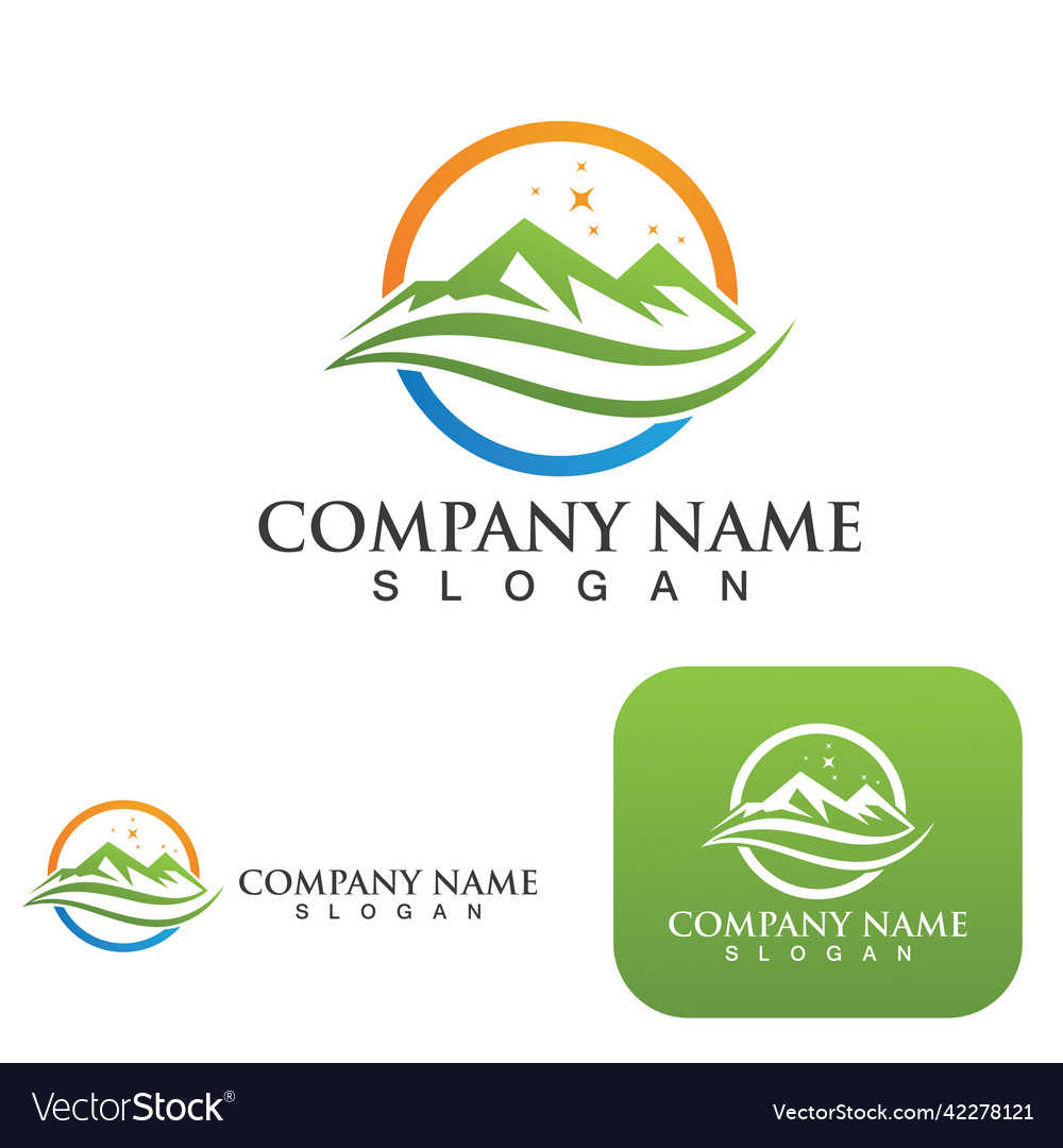 Mountain logo template Royalty Free Vector Image
