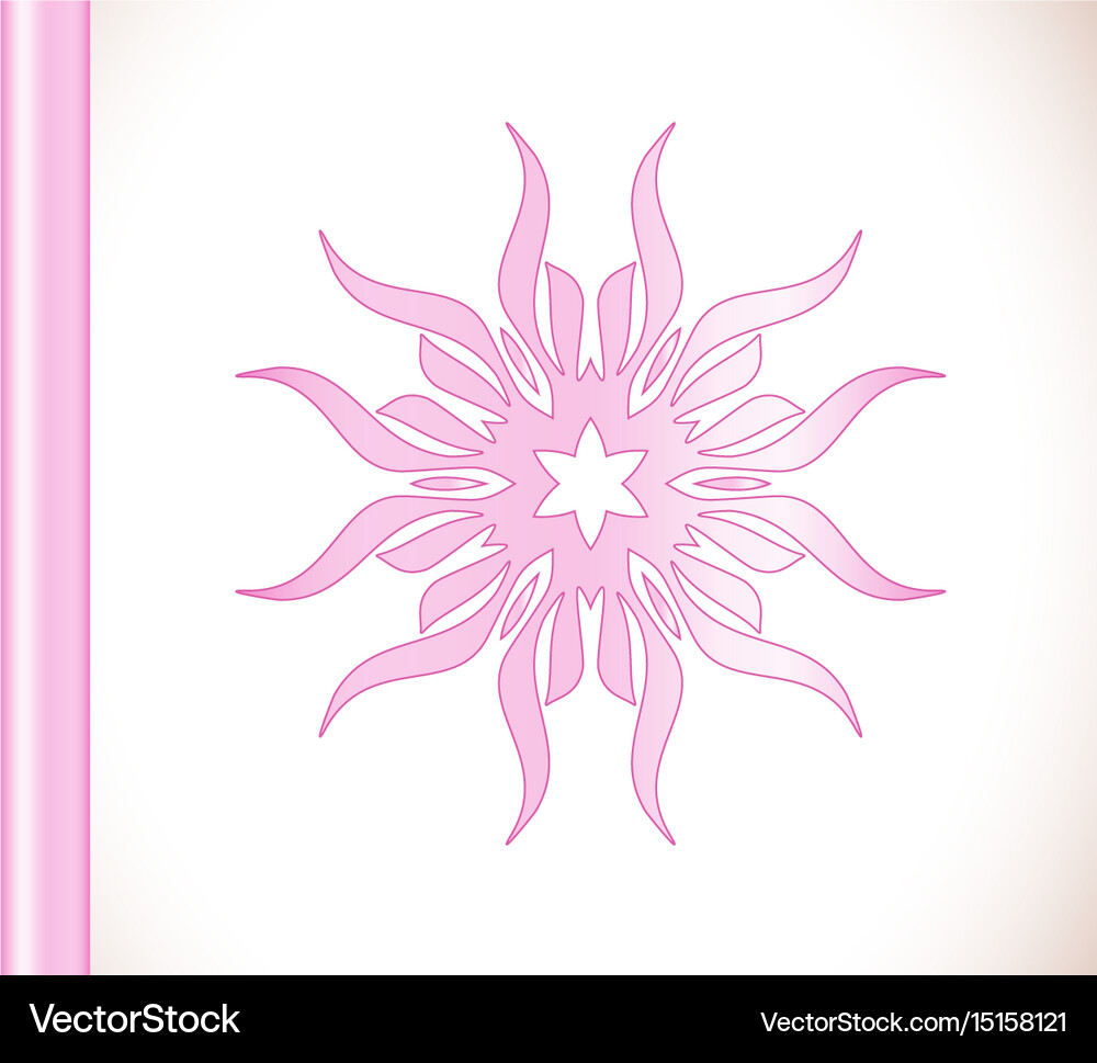 Ornamental round lace pink flower Royalty Free Vector Image