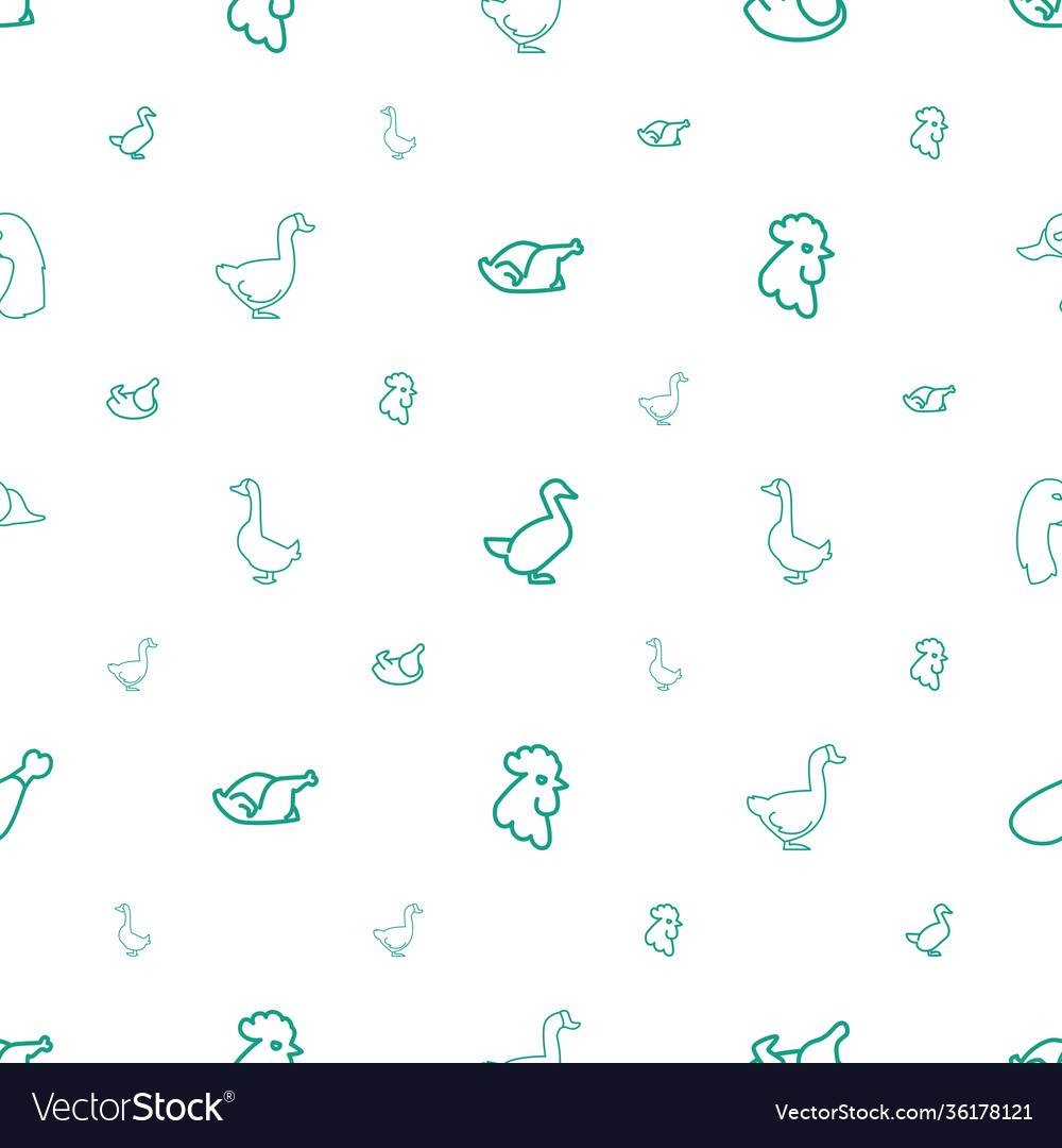 Poultry icons pattern seamless white background Vector Image