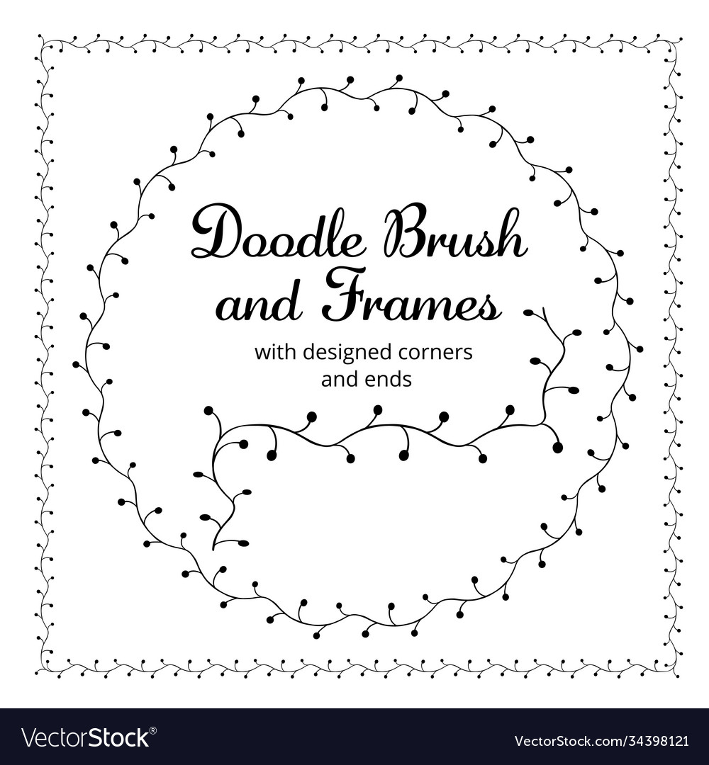 Round and square frames hand drawn Royalty Free Vector Image