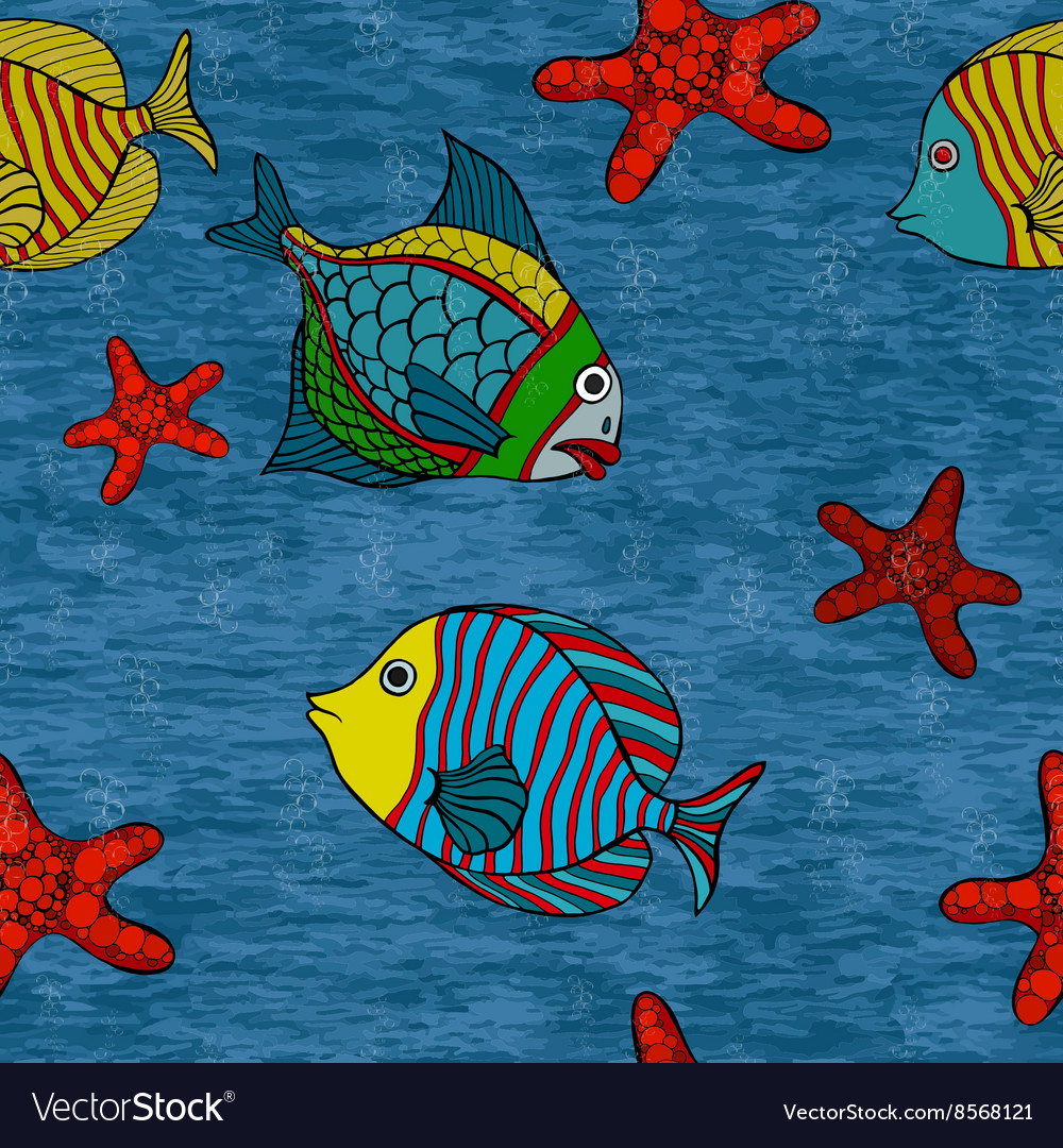 Seamless fish Royalty Free Vector Image - VectorStock