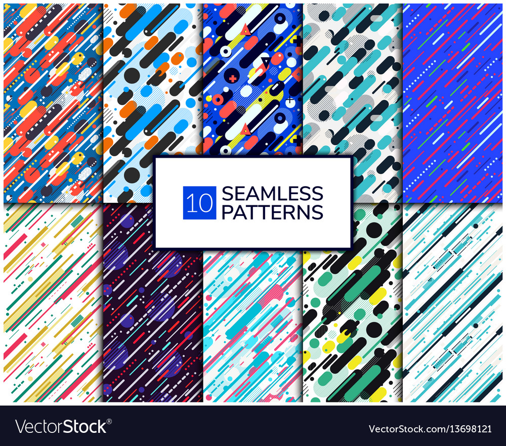 Set diagonal pattern Royalty Free Vector Image