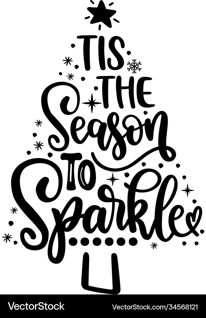 Tis season to sparkle christmas Royalty Free Vector Image