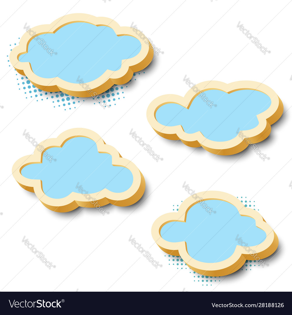 3d cloud frames Royalty Free Vector Image - VectorStock