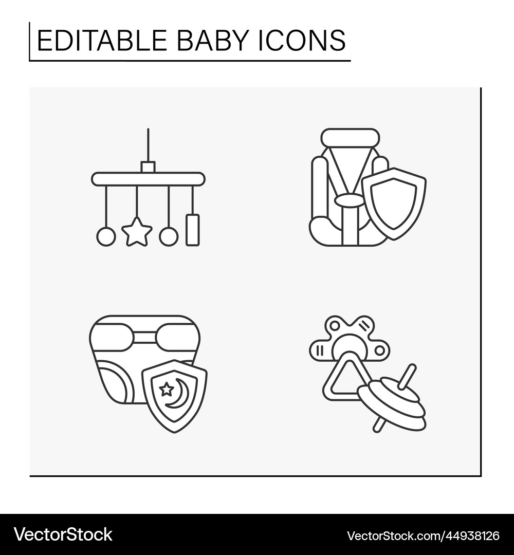 Baby line icons set Royalty Free Vector Image - VectorStock