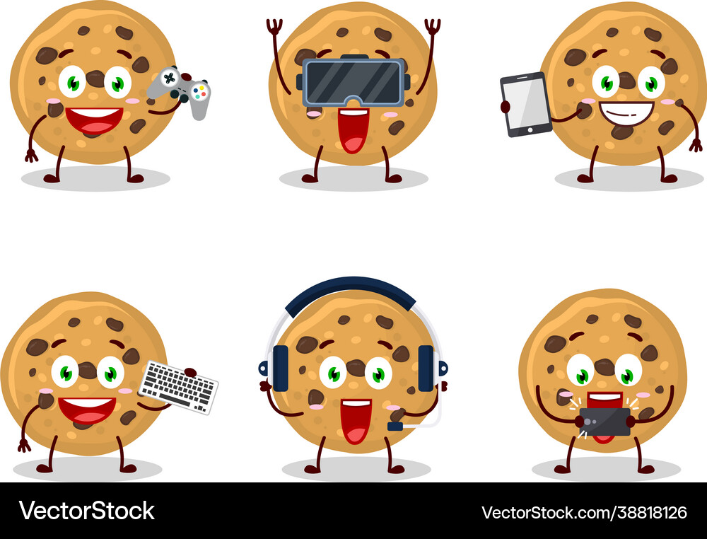 Biscuit cartoon are playing game with various cute