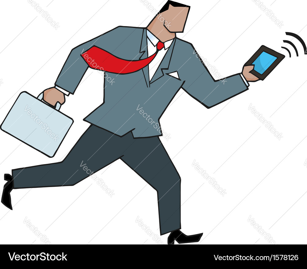 Cartoon businessman running Royalty Free Vector Image