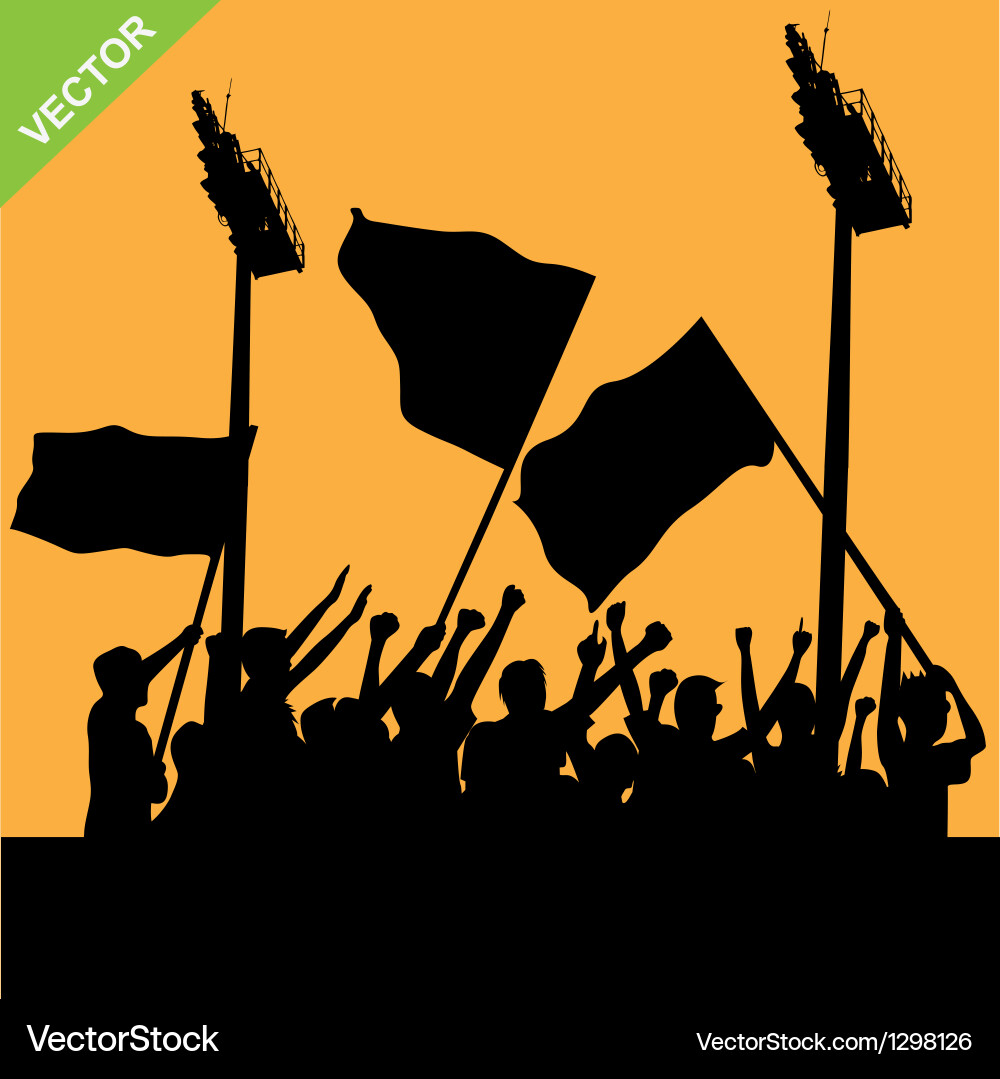 Cheering silhouette Royalty Free Vector Image - VectorStock