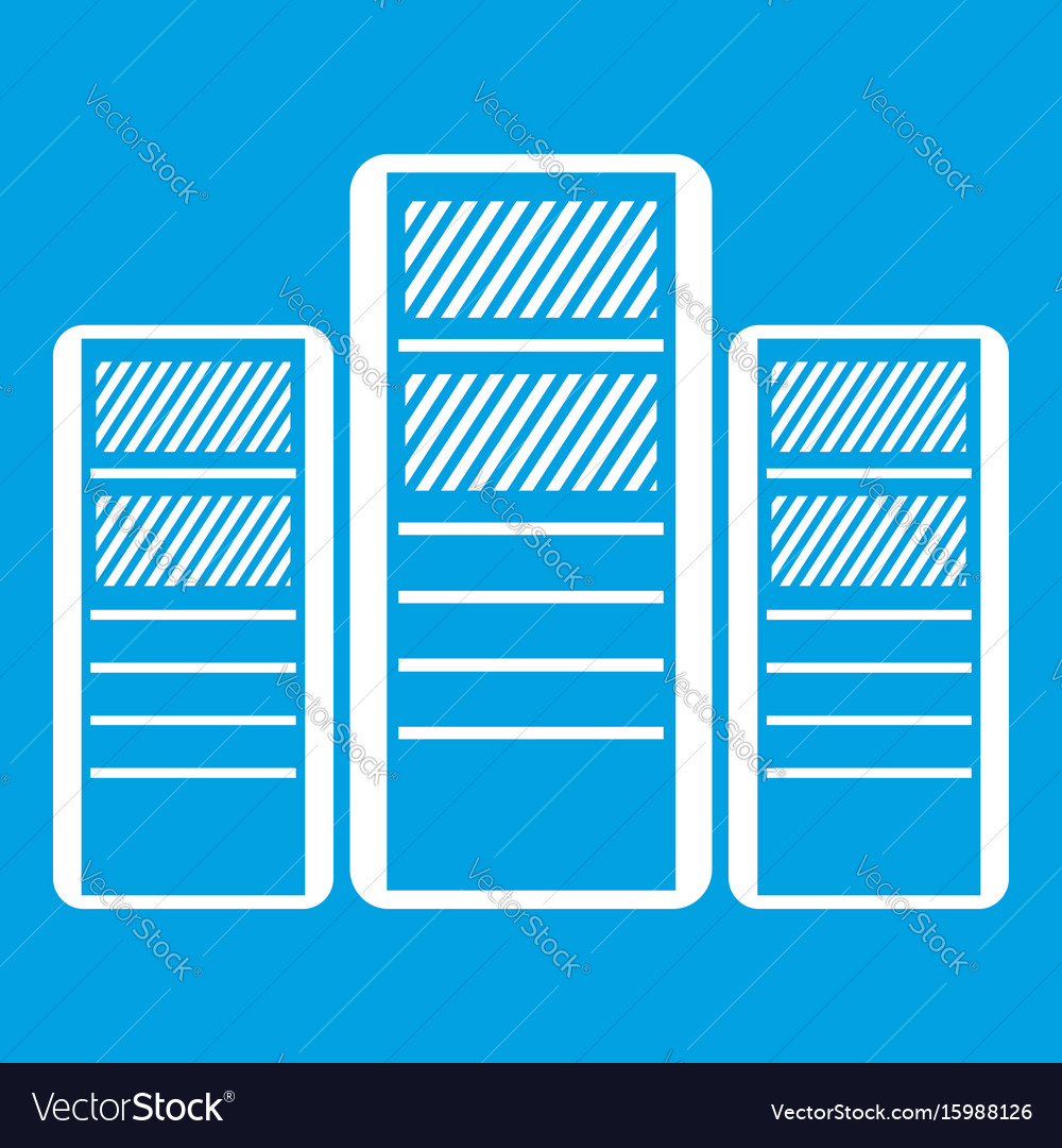 Database servers icon white Royalty Free Vector Image