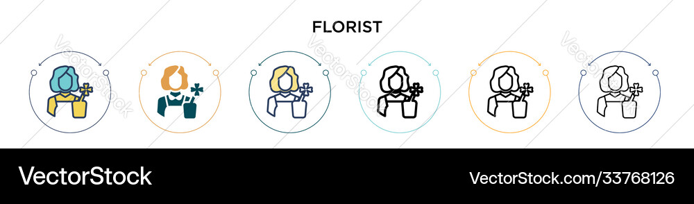 Florist icon in filled thin line outline Vector Image