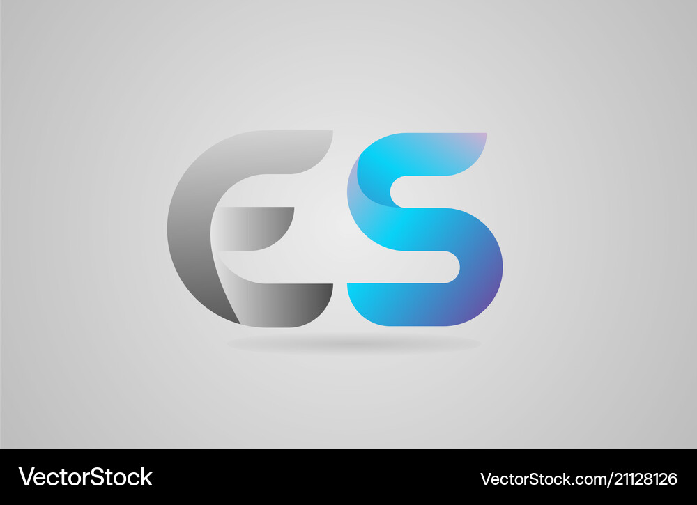 Grey blue alphabet letter es e s logo icon design Vector Image