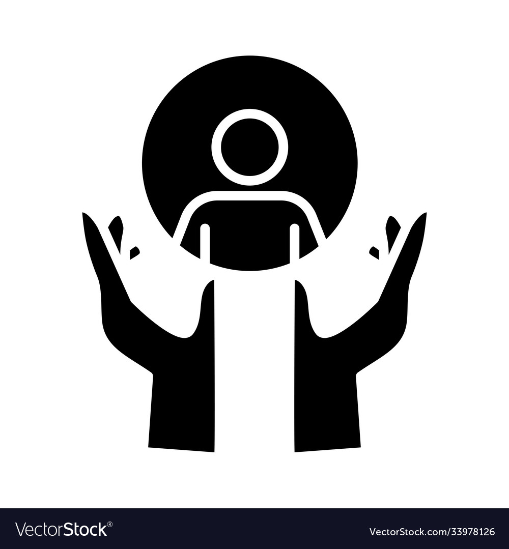 Hands human protecting figure silhouette Vector Image Hands human protecting figure silhouette Vector Image