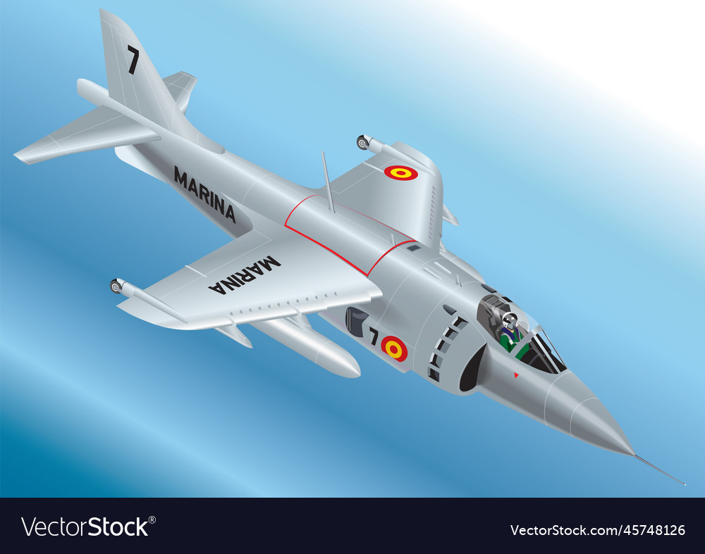 Isometric of a spanish av-8s matador Royalty Free Vector