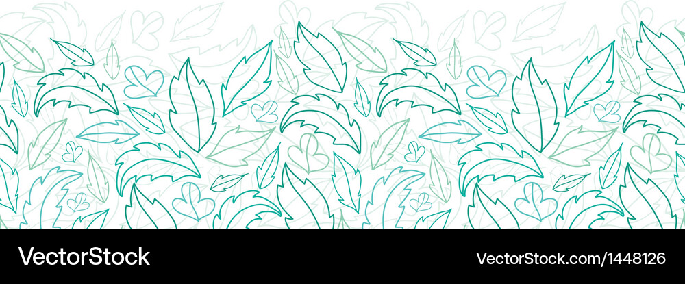 Leaves lineart horizontal seamless pattern Vector Image