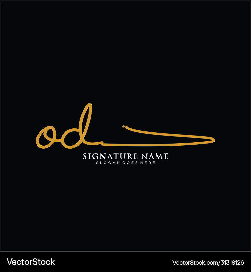 Letter od signature logo template Royalty Free Vector Image