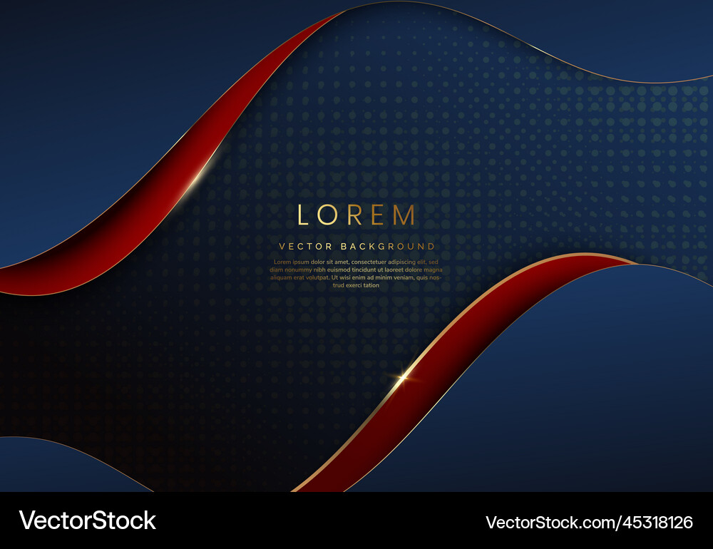 Luxury concept template 3d dark blue and red wave Vector Image