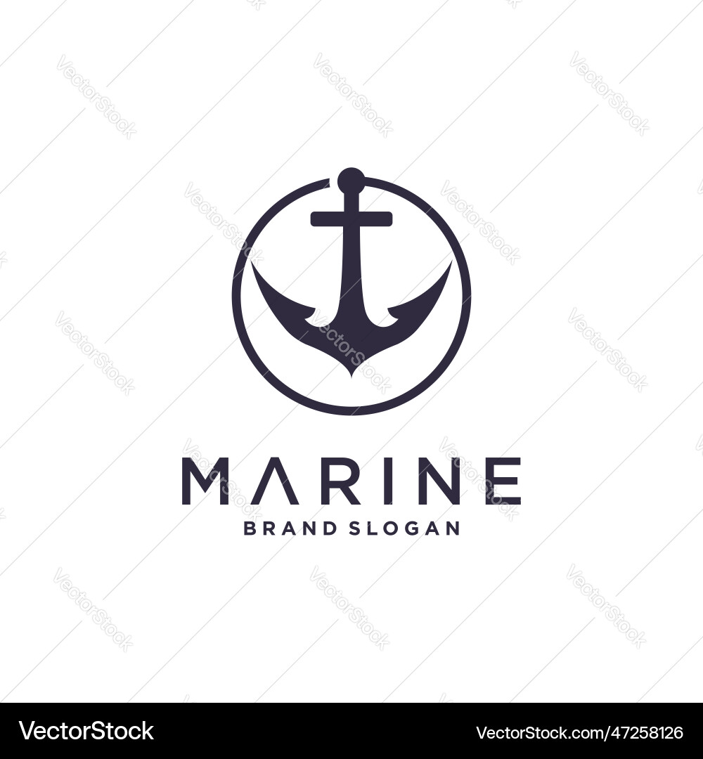 Marine logo design with modern unique style Vector Image