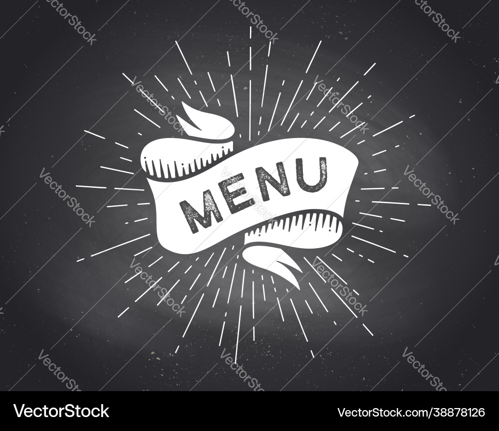 Ribbon banner menu black and white Royalty Free Vector Image