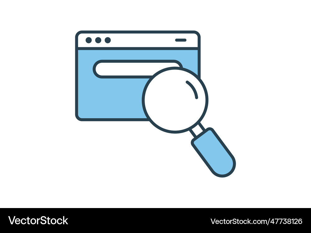 Search engine icon magnifying glass with search Vector Image