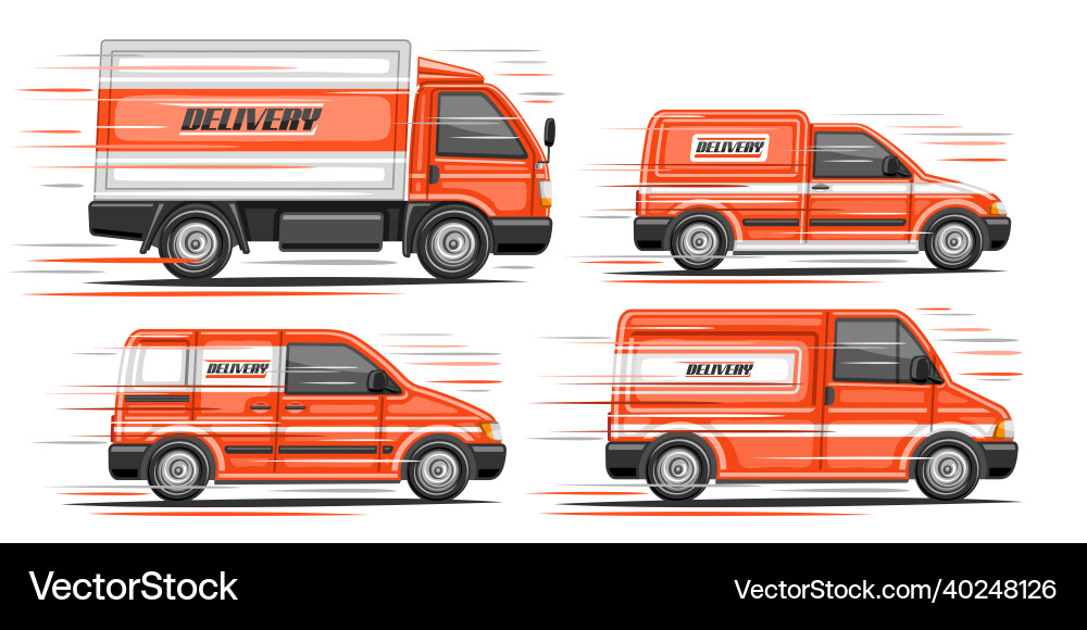 Set of delivery vans Royalty Free Vector Image