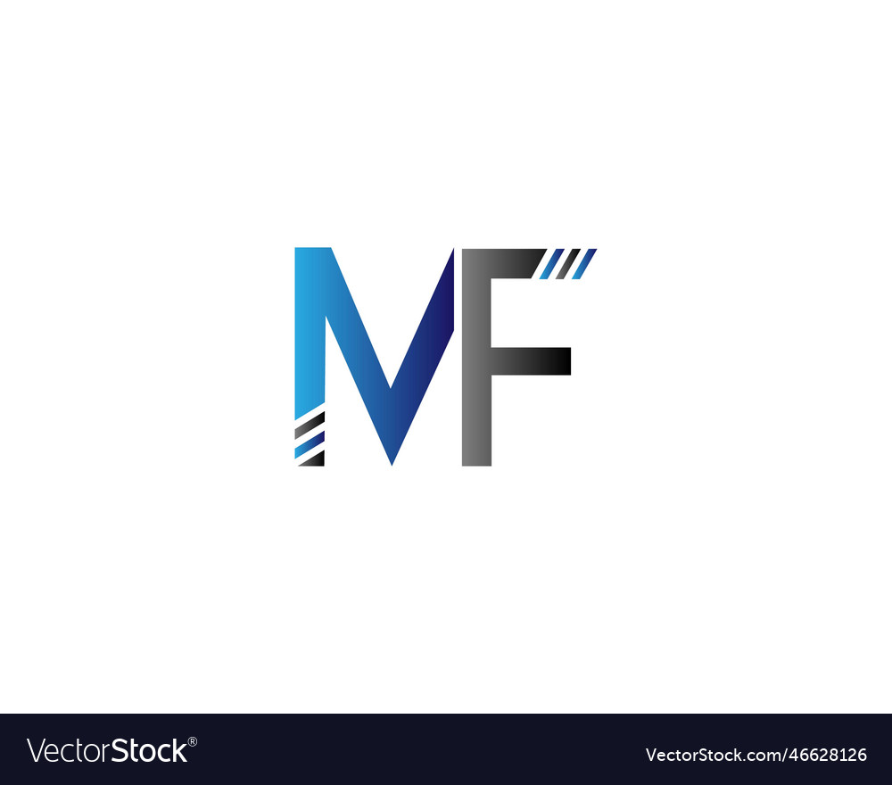 Trendy abstract mf initial professional logo Vector Image