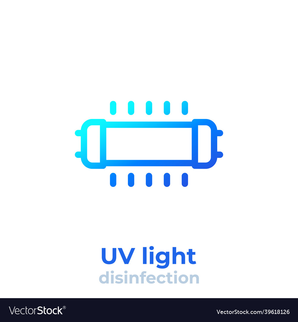 Uv light disinfection line icon Royalty Free Vector Image