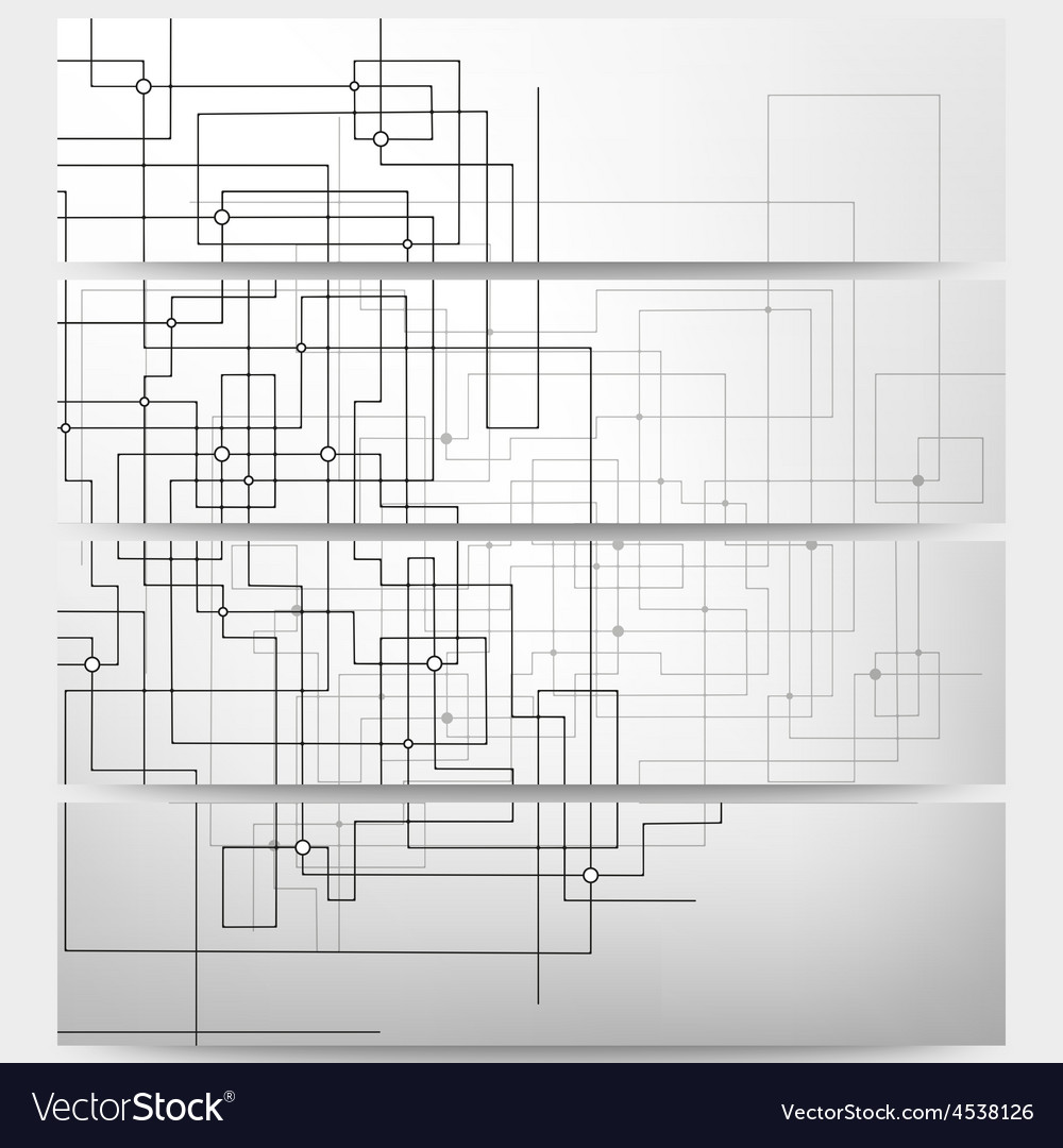 Web banners set technical construction Royalty Free Vector