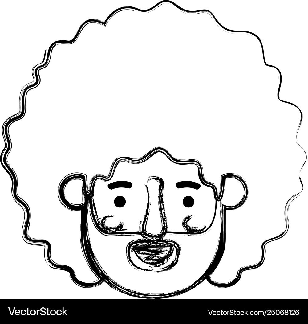 Young man with afro head avatar character Vector Image