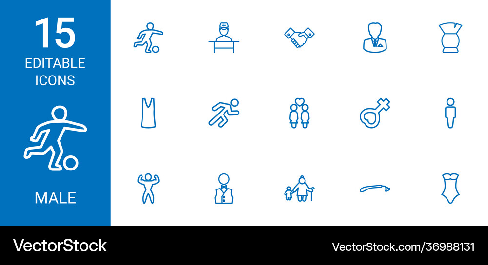 15 male icons Royalty Free Vector Image - VectorStock