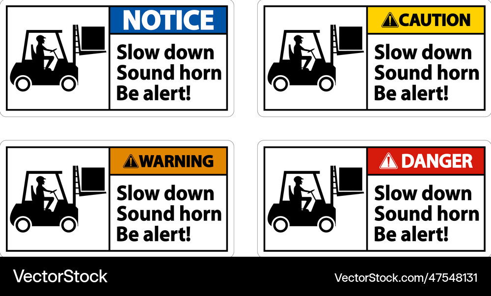 2-way slow down sound horn sign on white Vector Image