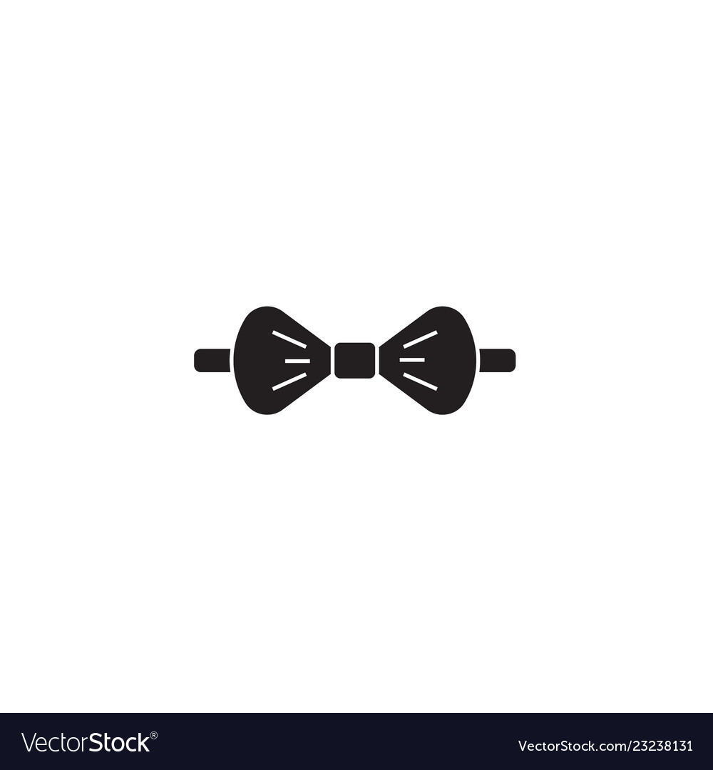 Bow tie black concept icon tie flat Royalty Free Vector