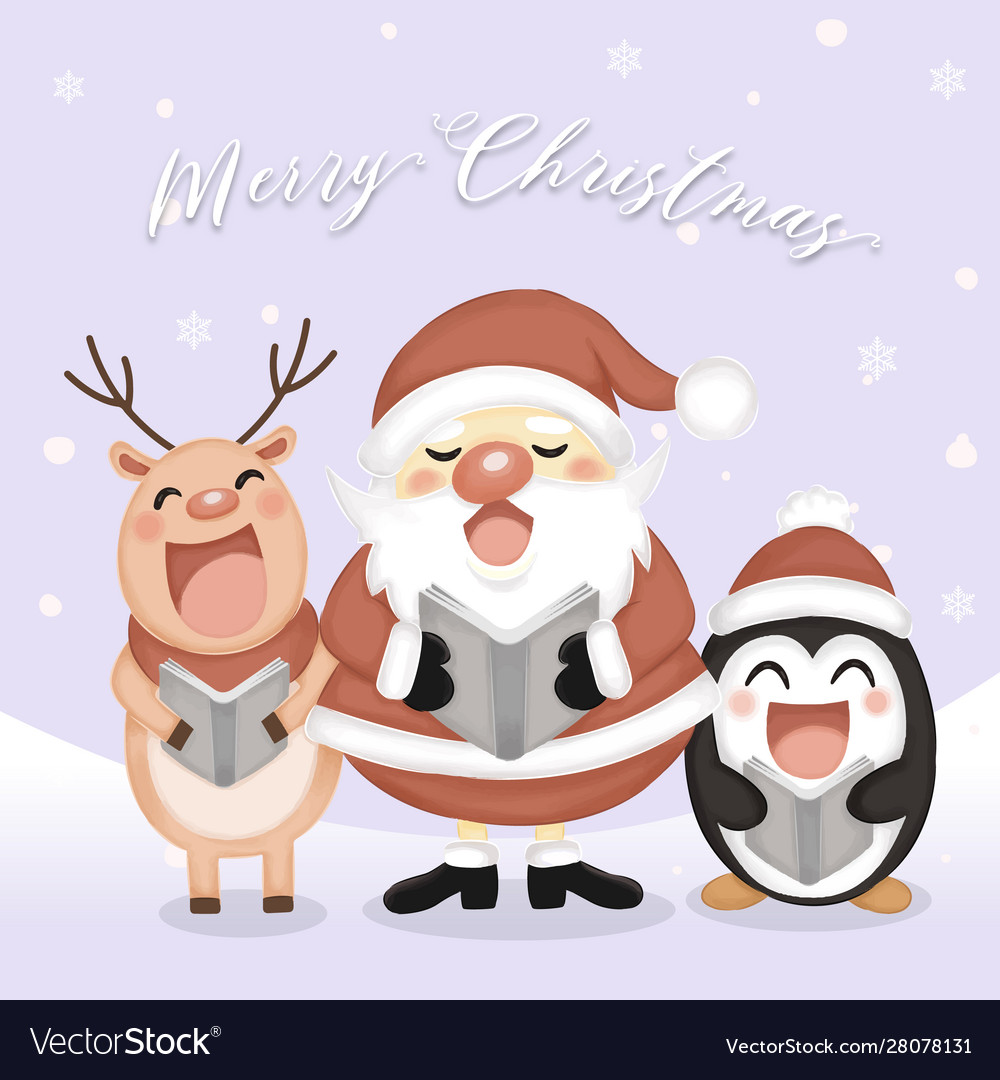 Christmas carol greeting card Royalty Free Vector Image