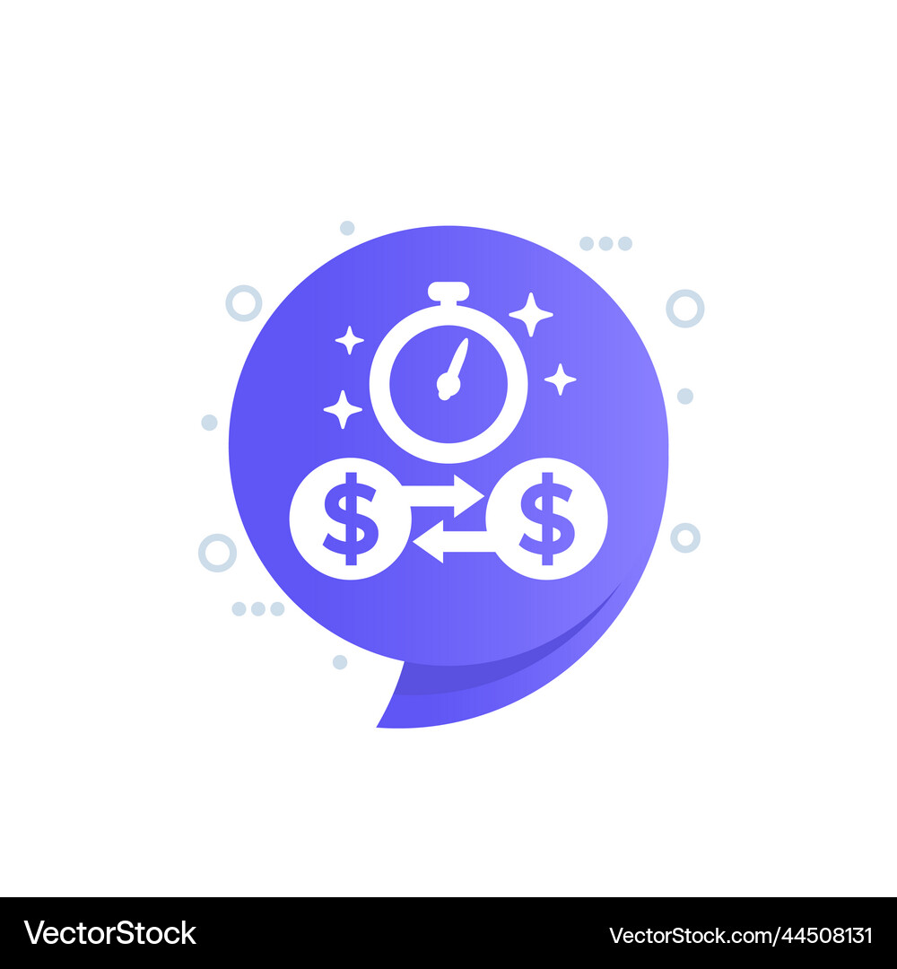 Fast money transfers icon Royalty Free Vector Image