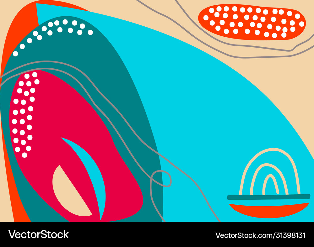 Fun hand drawn colorful shapes doodle objects and Vector Image